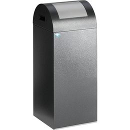 Var Selbstlöschender Wertstoffsammler, Volumen 60 l, HxBxT 800 x 320 x 320 mm, antiksilber, Klappe silber
