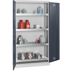 eurokraft pro Umweltschrank, mit 4 Wannenböden, Türen anthrazitgrau