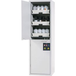 ASECOS Sicherheits-Hochschrank für Säuren- und Laugen, 1-türig, mit 6 Auszügen