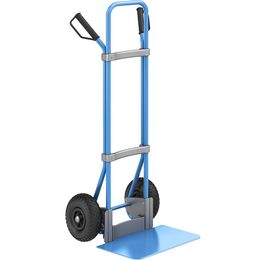 eurokraft pro Sackkarre, blau, Schaufel-BxT 450 x 350 mm, blau, Luftbereifung, ab 5 Stk