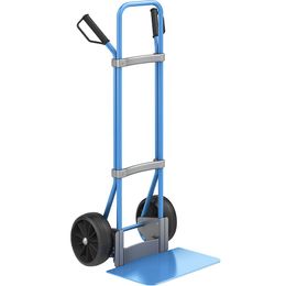 eurokraft pro Sackkarre, blau, Schaufel-BxT 450 x 350 mm, blau, Vollgummibereifung, ab 5 Stk