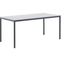 eurokraft basic Mehrzwecktisch, HxBxT 720 x 1600 x 800 mm, Platte lichtgrau, Gestell basaltgrau