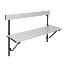 Sypro Klappbare Wandbank, klappbar, feste Länge 1200 mm, mit Aluminiumauflage