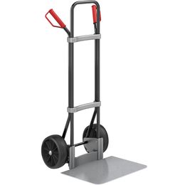 eurokraft pro Sackkarre, schwarz, Schaufel-BxT 450 x 500 mm, verzinkt, Vollgummibereifung, ab 5 Stk