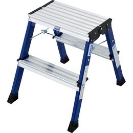 Krause Alu-Klapptritt, mit Rollen, 2 x 2 Stufen, blau, ab 5 Stk