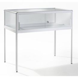eurokraft pro Vitrine, Ausführung Tischvitrine, Breite 1000 mm, 2 Schiebetüren