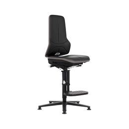 bimos NEON Arbeitsdrehstuhl ESD, Gleiter, Aufstiegshilfe, Permanentkontakt, Kunstleder, Flexband grau