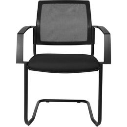Topstar Netz-Stapelstuhl, Freischwinger, VE 2 Stk, Sitz schwarz, Gestell schwarz