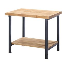 eurokraft pro Höhenverstellbare Werkbank, Gestellbauweise, 1 Ablageboden, Breite 1250 mm, Gestell anthrazit-metallic