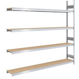 hofe Großfach-Steckregal mit Spanplatten, Höhe 2500 mm, Breite 2500 (2 x 1250) mm, Feldlast 1750 kg, Tiefe 400 mm, Anbauregal