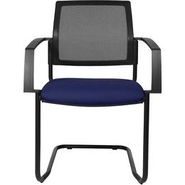 Topstar Netz-Stapelstuhl, Freischwinger, VE 2 Stk, Sitz blau, Gestell schwarz