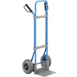 eurokraft pro Sackkarre, blau, Schaufel-BxT 280 x 250 mm, verzinkt, PU-Bereifung, ab 5 Stk