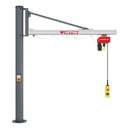 Vetter S&auml;ulenschwenkkran UNILIFT US, mit Elektrokettenzug BL, Tragf&auml;higkeit 125 kg, Ausladung 3,9 m
