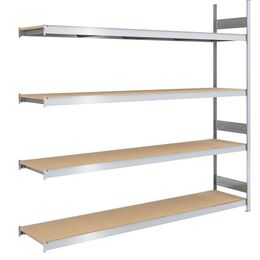 hofe Großfach-Steckregal mit Spanplatten, Höhe 2500 mm, Breite 2500 (2 x 1250) mm, Feldlast 1750 kg, Tiefe 600 mm, Anbauregal