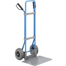 eurokraft pro Sackkarre, blau, Schaufel-BxT 450 x 500 mm, verzinkt, PU-Bereifung, ab 5 Stk