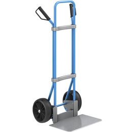 eurokraft pro Sackkarre, blau, Schaufel-BxT 450 x 350 mm, verzinkt, Vollgummibereifung, ab 5 Stk