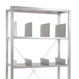 Manorga Fachteiler für Schwerlastregal, verzinkt, Höhe 150 mm, VE 10 Stk, Tiefe 400 mm