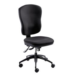 eurokraft pro Bürostuhl, Rückenlehnenhöhe 600 mm, Punktsynchron-Mechanik, Muldensitz, ohne Armlehnen, Bezug schwarz