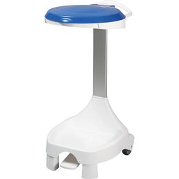 Pedal-Müllsackständer mit Rollen, mit 2 Bockrollen, 2 Standfüße, blau kaiserkraft