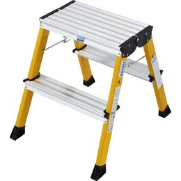 Krause Alu-Klapptritt, mit Rollen, 2 x 2 Stufen, gelb, ab 5 Stk
