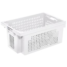 Drehstapelbeh&auml;lter aus HDPE, Volumen 32 l, W&auml;nde und Boden durchbrochen, naturwei&szlig; kaiserkraft