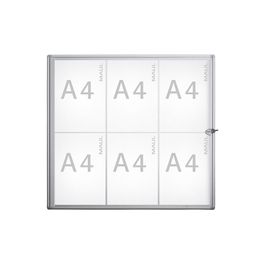 Maul Schaukasten, Außentiefe 27 mm, Außenhöhe 655 mm, 6 x DIN A4