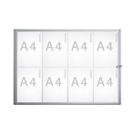 Maul Schaukasten, Außentiefe 27 mm, Außenhöhe 655 mm, 8 x DIN A4