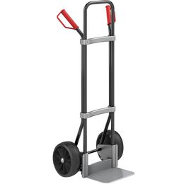 eurokraft pro Sackkarre, schwarz, Schaufel-BxT 280 x 250 mm, verzinkt, Vollgummibereifung, ab 5 Stk