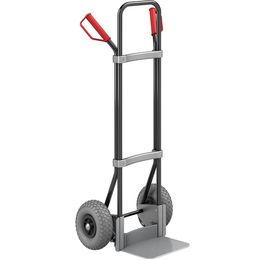 eurokraft pro Sackkarre, schwarz, Schaufel-BxT 280 x 250 mm, verzinkt, PU-Bereifung, ab 5 Stk