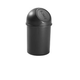 Helit Push-Abfallbehälter, aus Polypropylen, schwarz, Volumen 6 l, VE 6 Stk