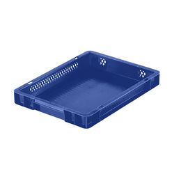 Euro-Format-Stapelbehälter, Wände durchbrochen, Boden geschlossen, LxBxH 400 x 300 x 50 mm, blau, VE 5 Stk kaiserkraft