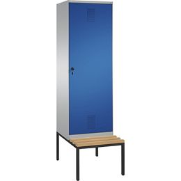 EVOLO Garderobenschrank, mit Sitzbank, Tür über 2 Abteile C+P