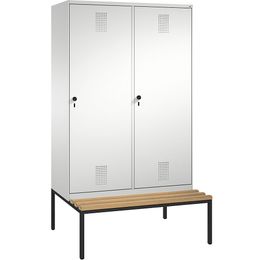 EVOLO Garderobenschrank, mit Sitzbank, Tür über 2 Abteile C+P