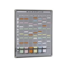 EICHNER T-Card Systemtafel, Hartschaum-Trägerplatte, grau, BxH 656 x 608 mm, mit 35 Fächern und 7 Reihen