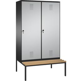 EVOLO Garderobenschrank, mit Sitzbank, Tür über 2 Abteile C+P