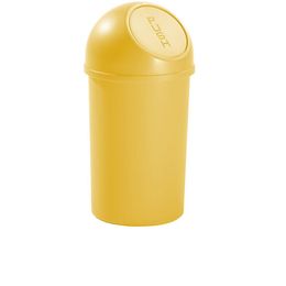 Helit Push-Abfallbehälter aus Kunststoff, Volumen 13 l, HxØ 490 x 252 mm, gelb, VE 6 Stk