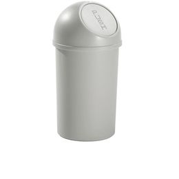 Helit Push-Abfallbehälter aus Kunststoff, Volumen 13 l, HxØ 490 x 252 mm, lichtgrau, VE 6 Stk