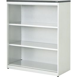 Mauser Kombi-Regal, HxBxT 1180 x 1000 x 432 mm, Kunststoffplatte, 2 Fachböden, reinweiß / weiß