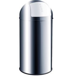 Helit Push-Abfallbehälter aus Stahl, Volumen 50 l, HxØ 745 x 360 mm, Edelstahl