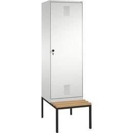 EVOLO Garderobenschrank, mit Sitzbank, Tür über 2 Abteile C+P