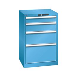 LISTA Schubladenschrank, 4 Schubladen, BxTxH 564 x 572 x 850 mm, lichtblau