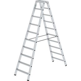 eurokraft pro Stufen-Stehleiter, beidseitig, Standard-Ausführung, 2 x 10 Stufen