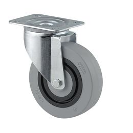 tente Polyamid-Rad, grau, Rad-&Oslash; x Breite 100 x 36 mm, Lenkrolle