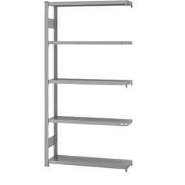 eurokraft pro System-Steckregal, Bauart mittelschwer, kunststoffbeschichtet, Regalhöhe 2000 mm, Anbauregal, Breite x Tiefe 1000 x 300 mm