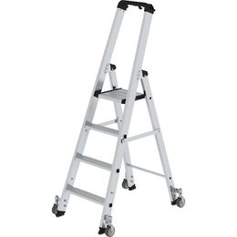 MUNK Stufen-Stehleiter, einseitig, Ausführung mobil, 4 Stufen, Plattformhöhe 930 mm