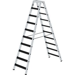 eurokraft pro Stufen-Stehleiter, beidseitig, Ausführung gepolstert, 2 x 10 Stufen
