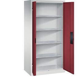 C+P Werkstatt-Schwerlastschrank, Breite 930 mm, Tiefe 600 mm, Tür rubinrot