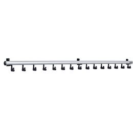 eurokraft pro Wandgarderobenleiste, HxT 80 x 80 mm, 15 Haken, Breite 1500 mm, VE 1 Stk