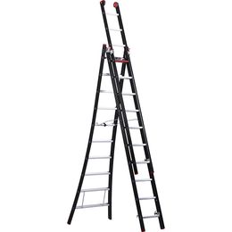 Altrex Mehrzweckleiter NEVADA, 3-teilig, schwarz, 3 x 10 Sprossen