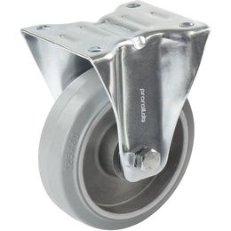 Proroll Elastik-Vollgummi-Reifen, grau, Rad-&Oslash; x Breite 100 x 40 mm, Bockrolle